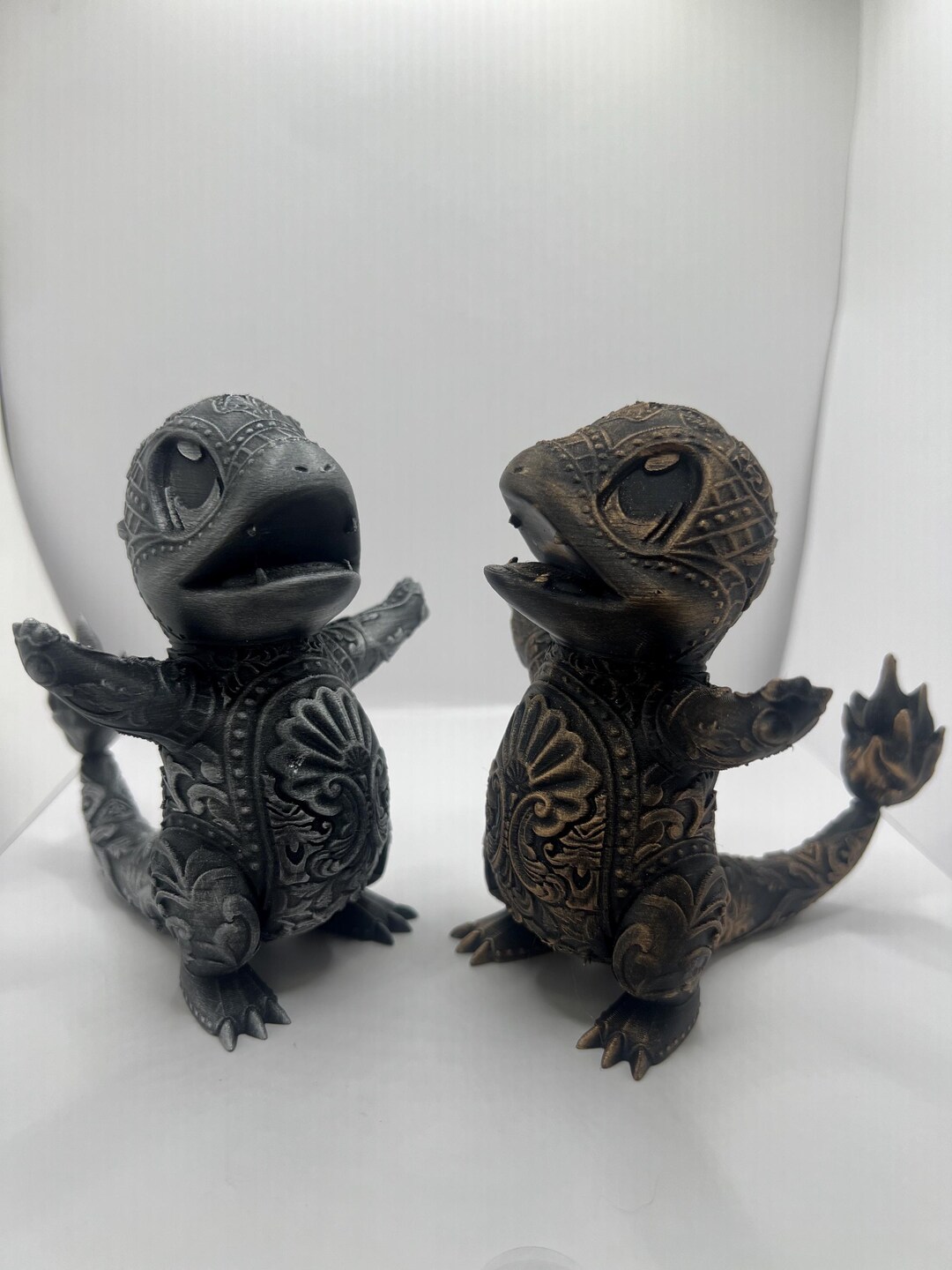 4 Inch Silver or Gold Charmander Statue, Charmander Decoration ...