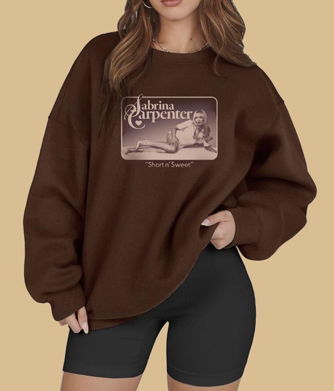 Sabrina Carpenter Inspired Brown Crewneck - Etsy Australia