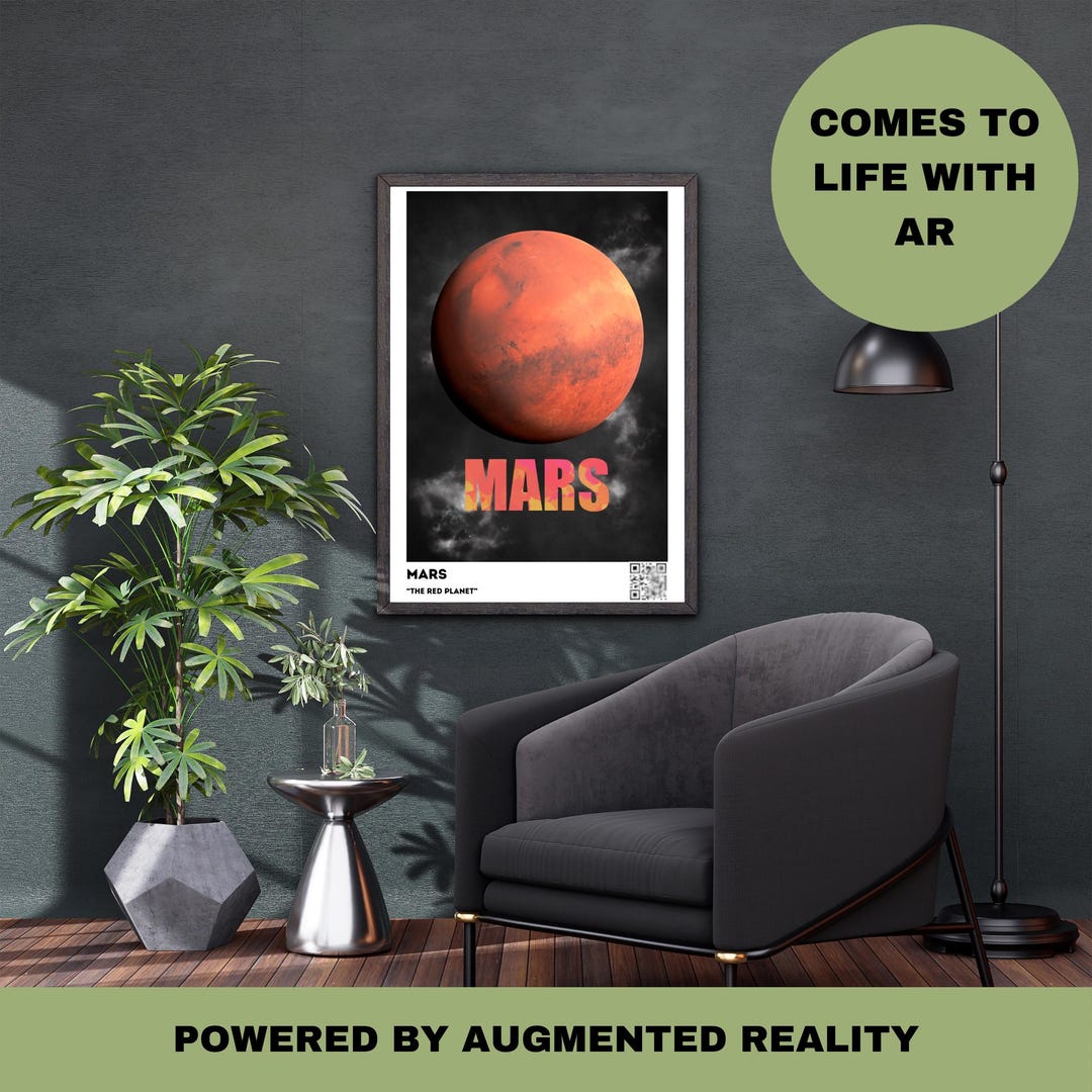 Mars AR Poster - Animated Print - Unique Earth Art - Planet Print ...