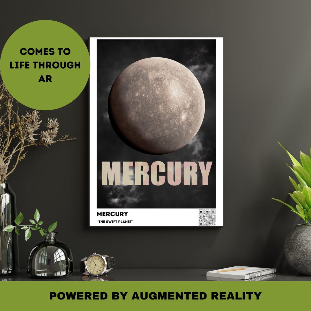 Animated Mercury Print - Animated Poster - Fun Unique Space Art - Solar ...