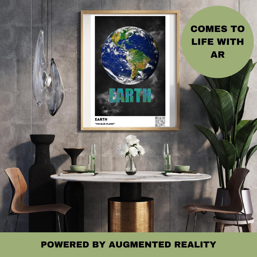 Earth Animated Print - AR Poster - Earth Design Print - Unique Earth ...