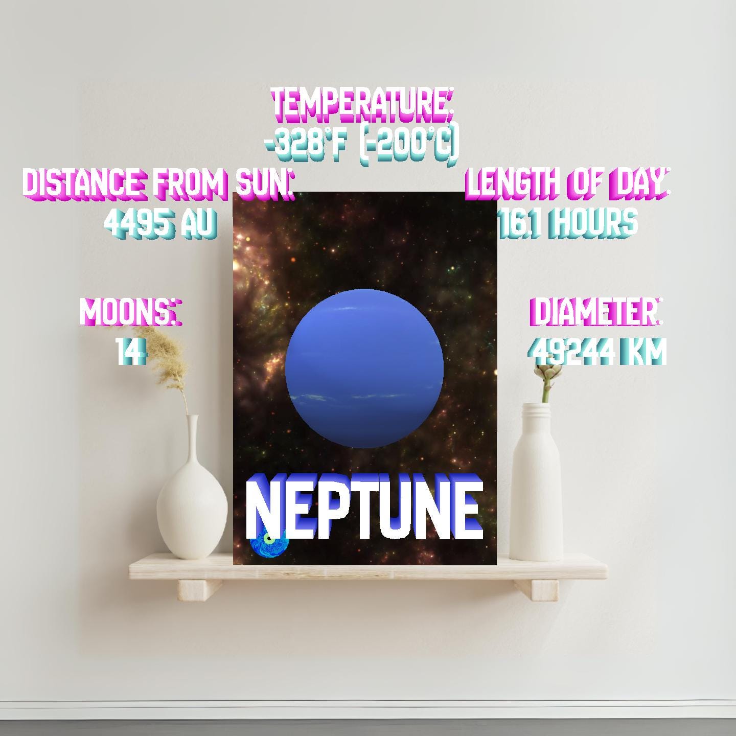 Neptune Animated Poster - Interactive Art - Neptune Print - AR ...