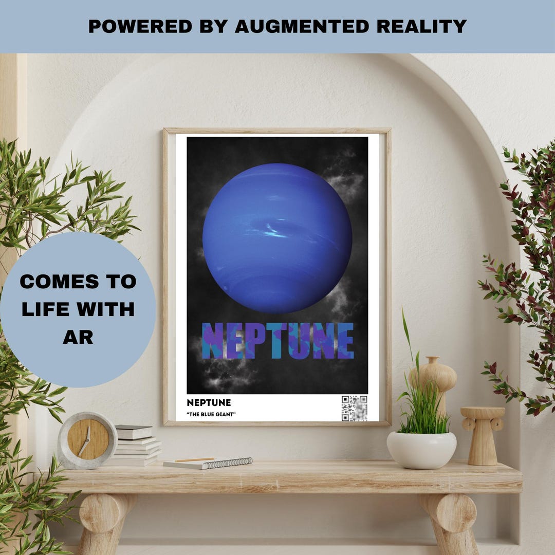 Neptune Animated Poster - Interactive Art - Neptune Print - AR ...