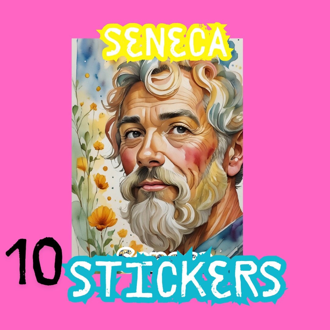 Set of 10 Inspirational Seneca Quotes Stickers Stoic Philosophy Decals ...
