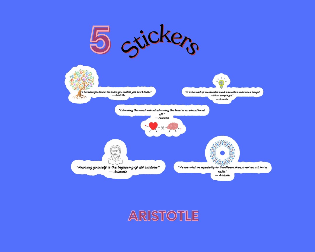 Aristotle Quotes Digital Sticker Pack 5 Transparent Pngs & Printable ...