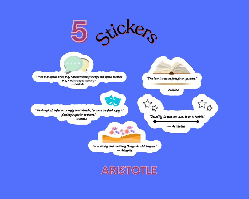 Aristotle Quotes Digital Sticker Pack 5 Transparent Pngs & Printable ...