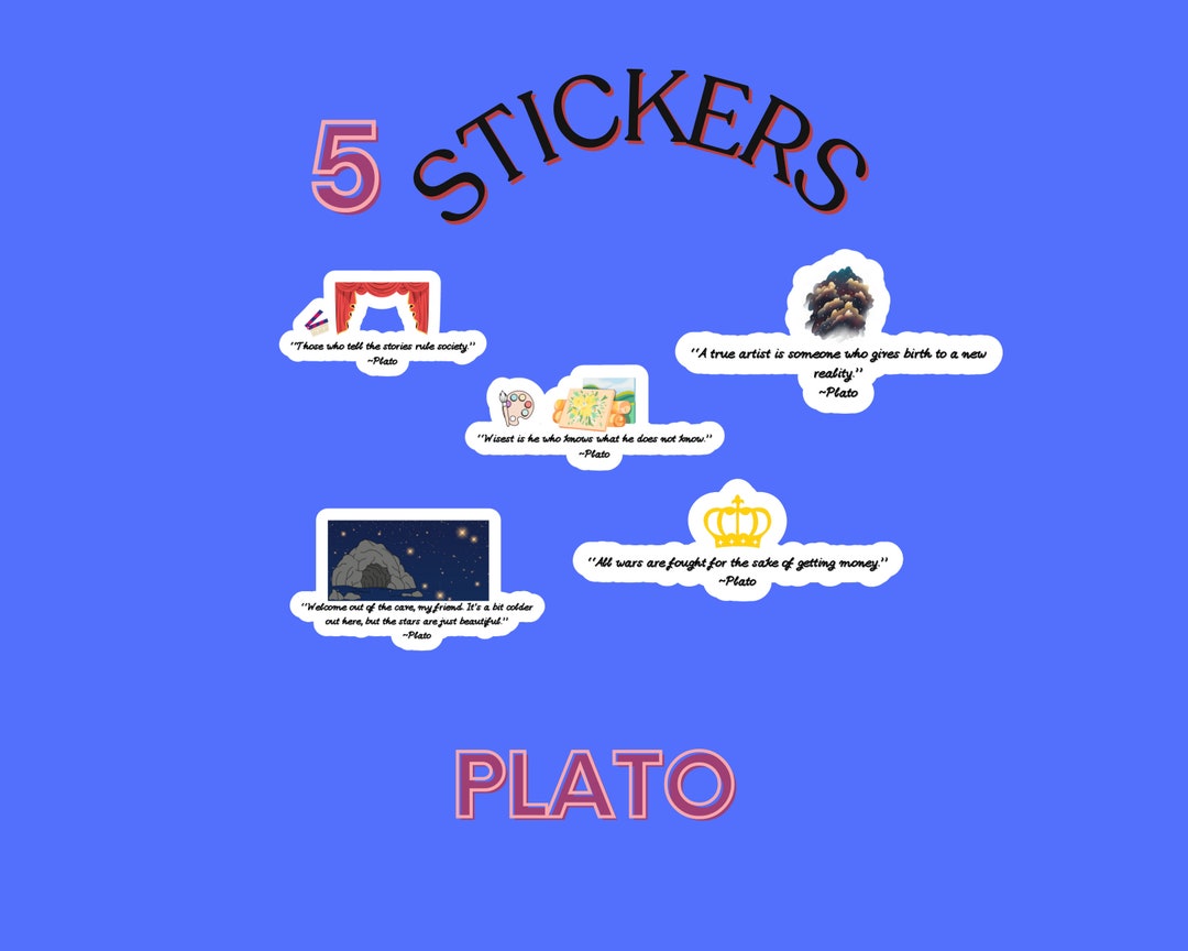 Plato Quotes Digital Sticker Pack 5 Transparent Pngs & Printable PDF ...