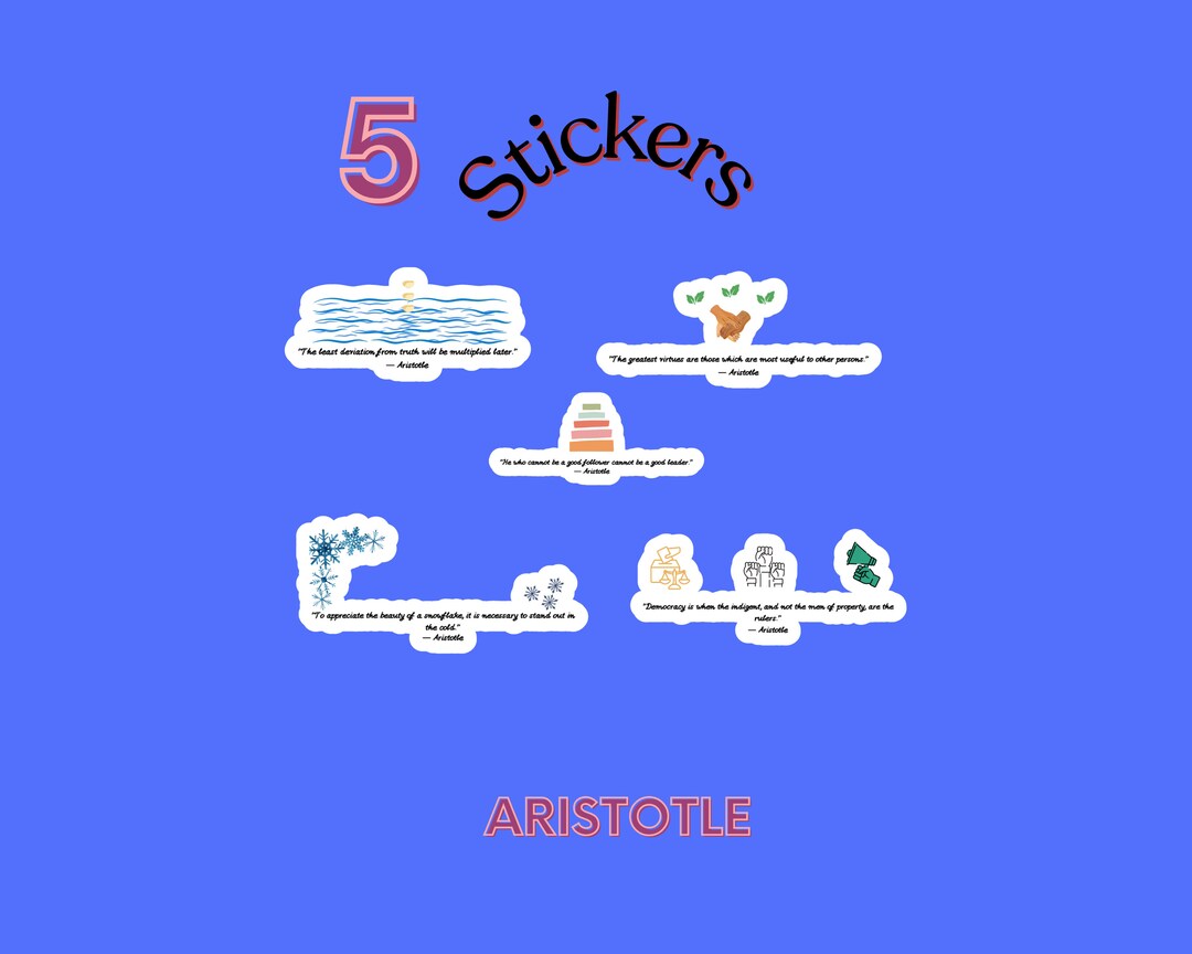 Aristotle Quotes Digital Sticker Pack 5 Transparent Pngs & Printable ...