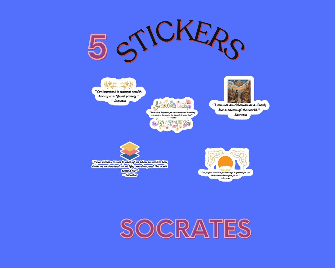 Socrates Quotes Digital Sticker Pack 5 Transparent Pngs & Printable PDF ...
