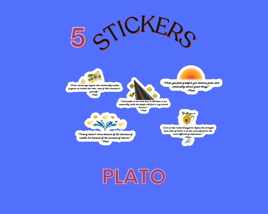 Plato Quotes Digital Sticker Pack 5 Transparent Pngs & Printable PDF ...
