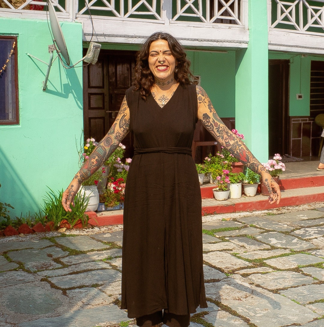 Black Double Leg Slit Dress, Elegant Split Dress, Summer Dress, Womens ...