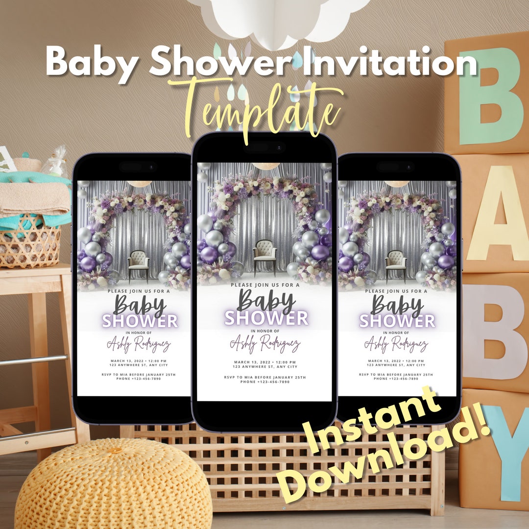 Custom Digital Baby Shower Invitations Editable & Instant Download ...