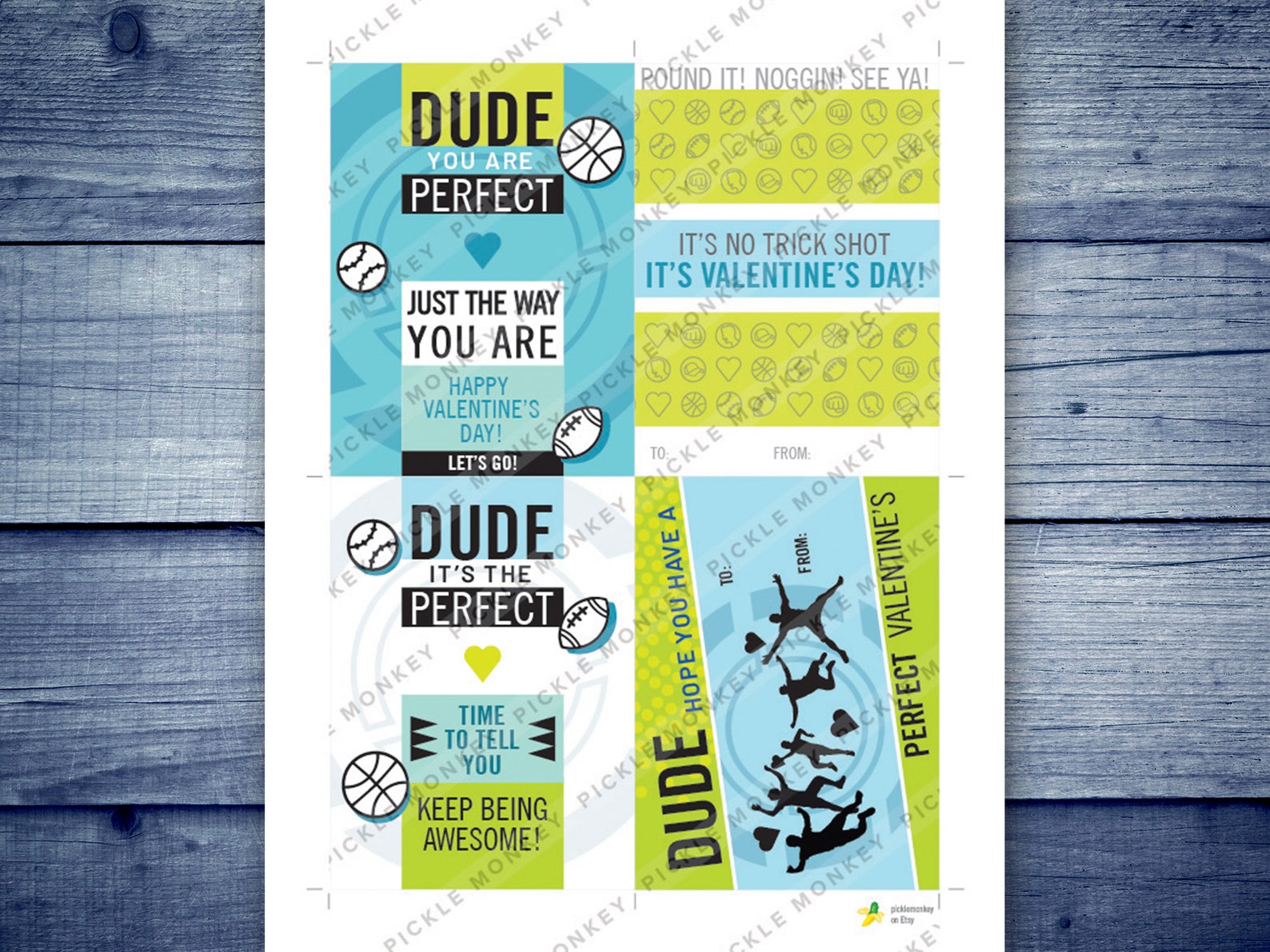 Dude Valentines Printable Cards. Perfect Downloadable for Boys ...