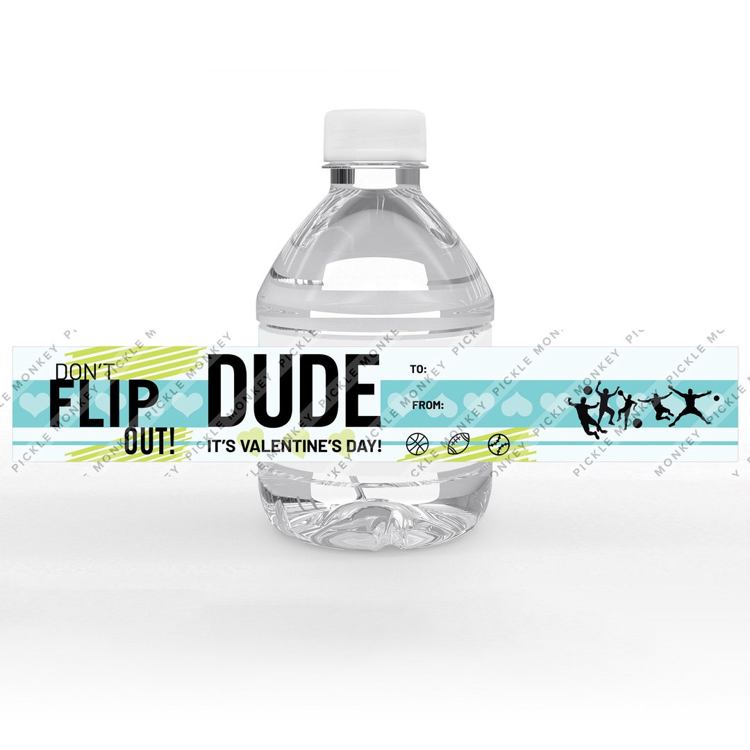 Printable Valentine Bottle Flip Trick Shots Labels for Water Bottles ...