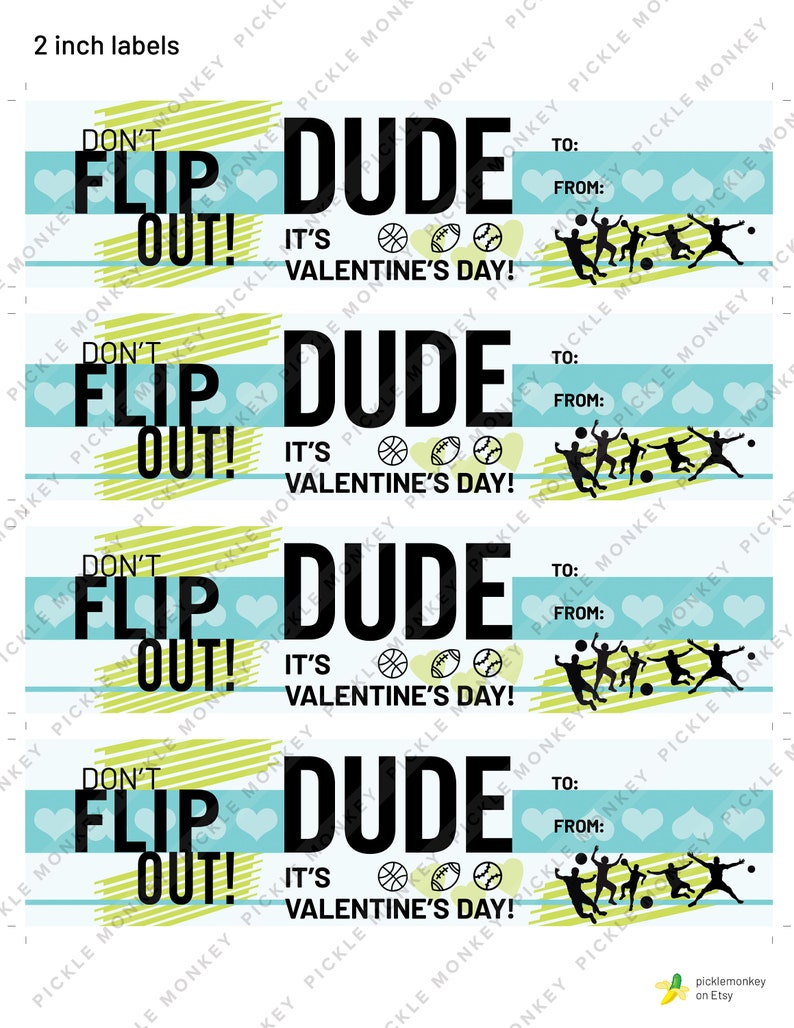 Printable Valentine Bottle Flip Trick Shots Labels for Water Bottles ...