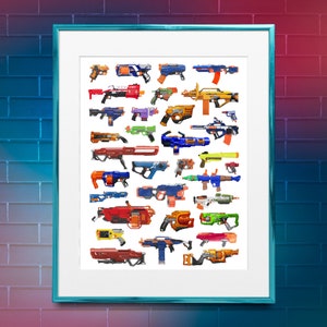 Nerf Party! Wall Art for Nerf Gun Fans, Printable Decor for Boys Room ...