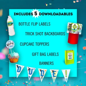 Dude Birthday Perfect Party Kit Bundle! Trick Shot Game, Bottle Flip ...