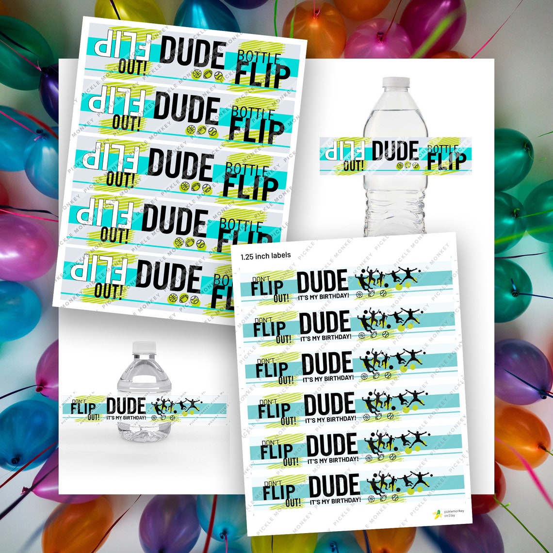 Dude Birthday Perfect Party Kit Bundle! Trick Shot Game, Bottle Flip ...