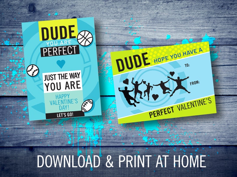 Dude Valentines Printable Cards. Perfect Downloadable for Boys ...