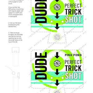 Dude Ping Pong Trick Shots Backboard Birthday Game Ideas. Perfect for ...