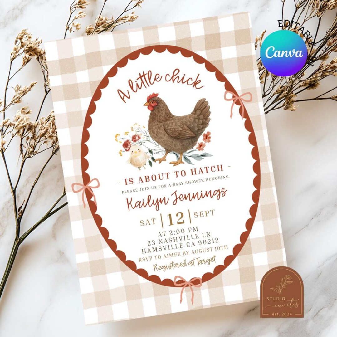 Quirky Hand Drawn Illustration Chic Baby Shower Invitation, Little ...