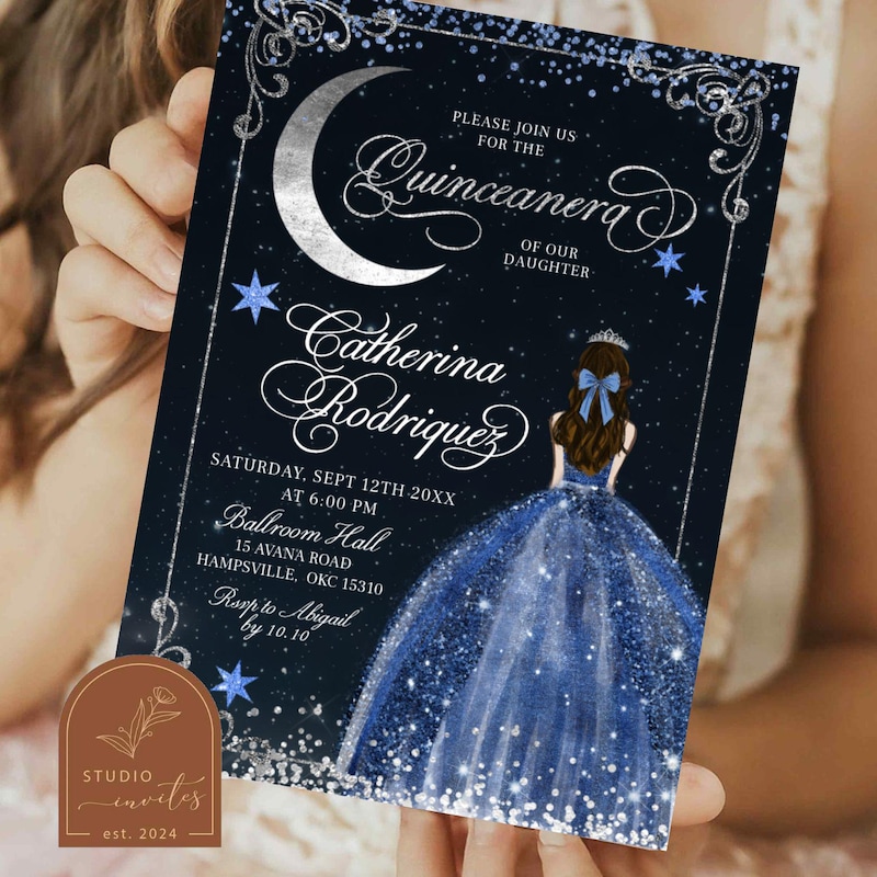 Starry Night Invitation - Etsy