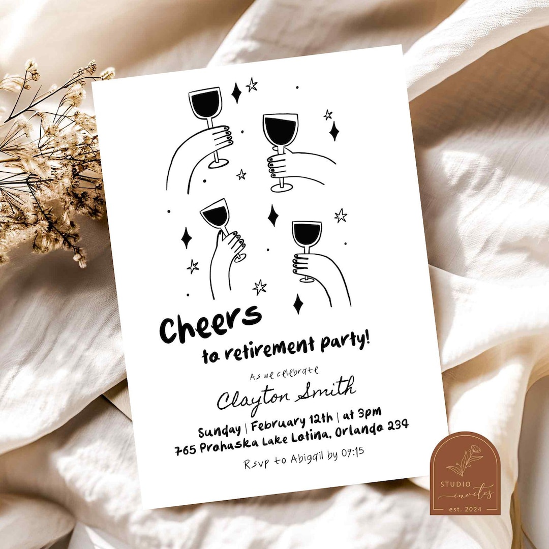 Cheers to Retirement Party, Cheer Champagne Retirement Happy Hour ...