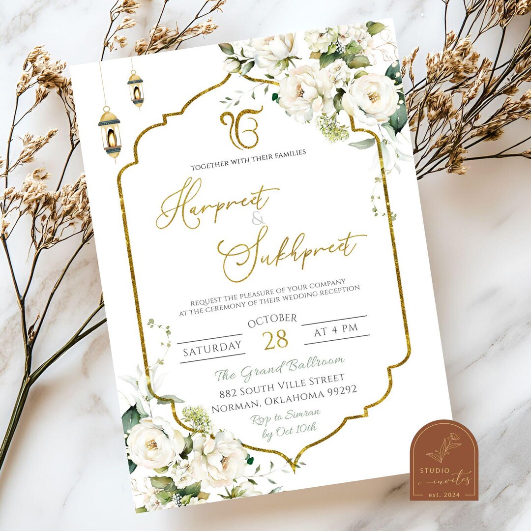 White Floral Indian Wedding Ceremony Invitation, Roka Hindu Wedding ...
