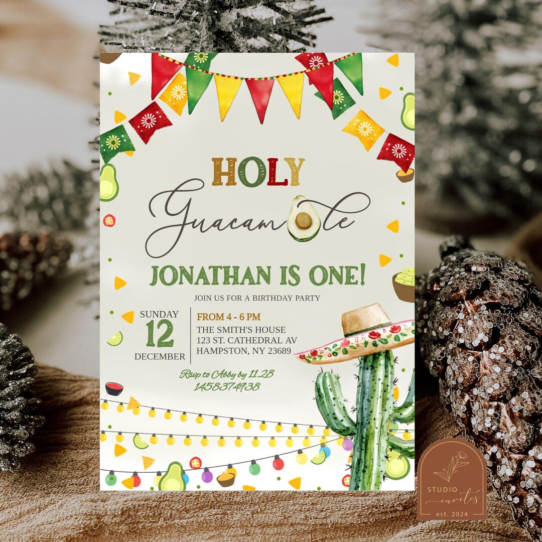 Holy Guacamole Fiesta Birthday Party, Avocado Mexican Kids Birthday ...