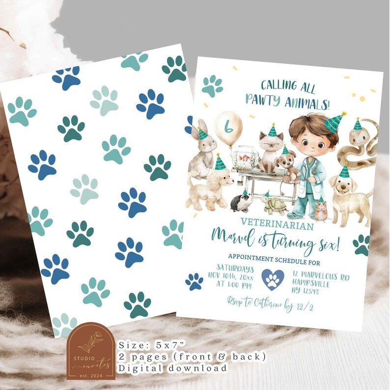 Boy Veterinary Birthday Party, Calling All Party Animals Shelter ...