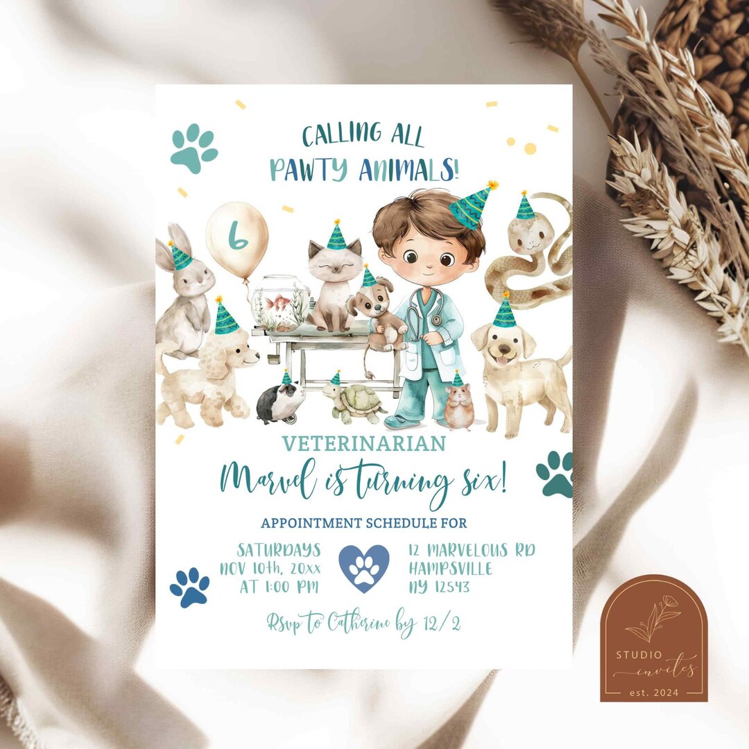 Boy Veterinary Birthday Party, Calling All Party Animals Shelter ...
