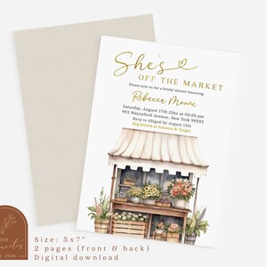Editable Fresh off the Market Bridal Shower Invitation, Farmers Market ...