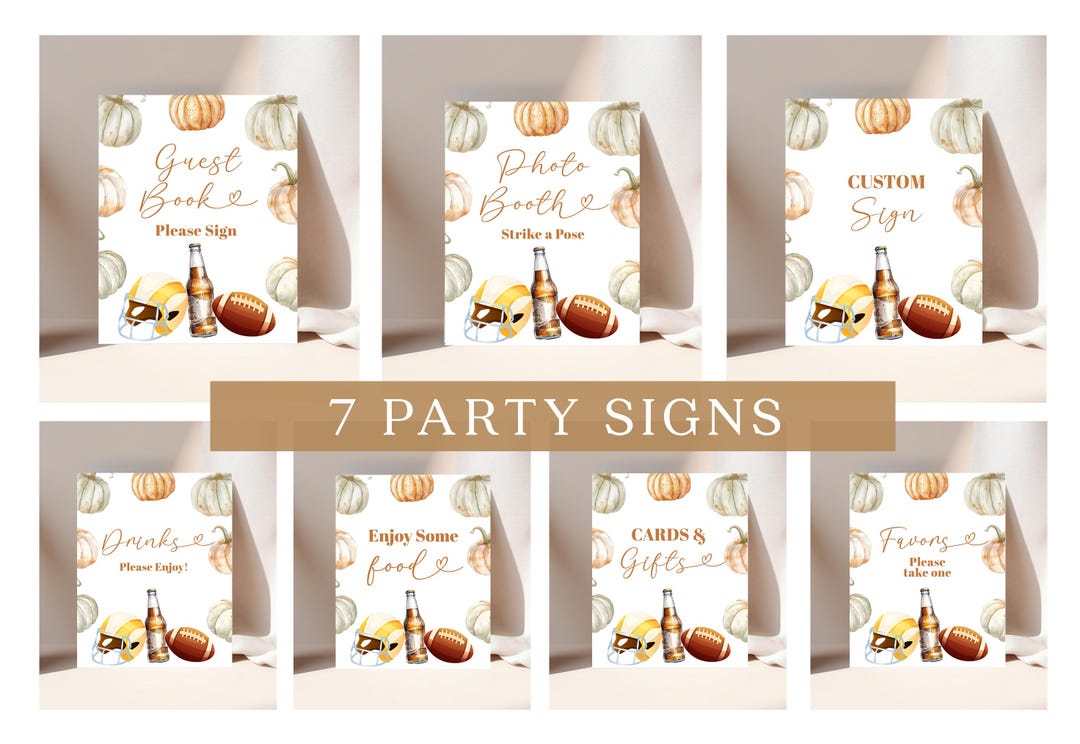 Happily Ever After Kick off Couple Shower Party Signs, Autumn Pumpkin ...