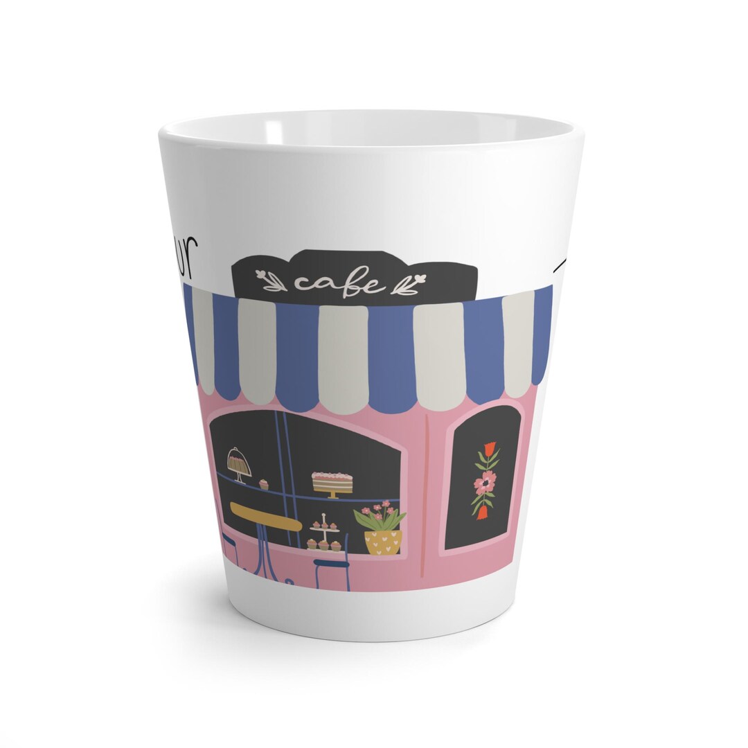 Charming Cafe Latte Mug - Cute Coffee Cup for Cafe Lovers, Gift for ...
