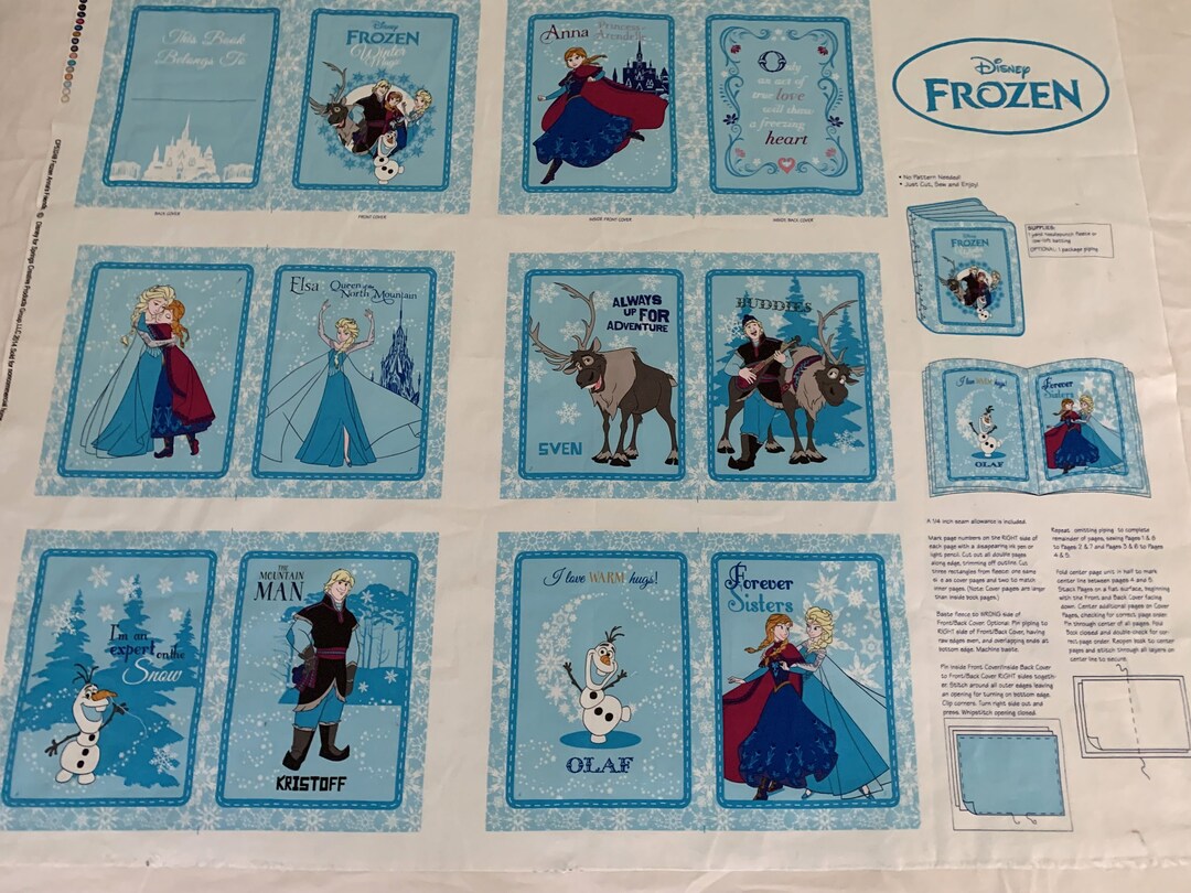 Frozen Fabric Panel to Make a Book so Cute for Baby or Toddler or Use ...