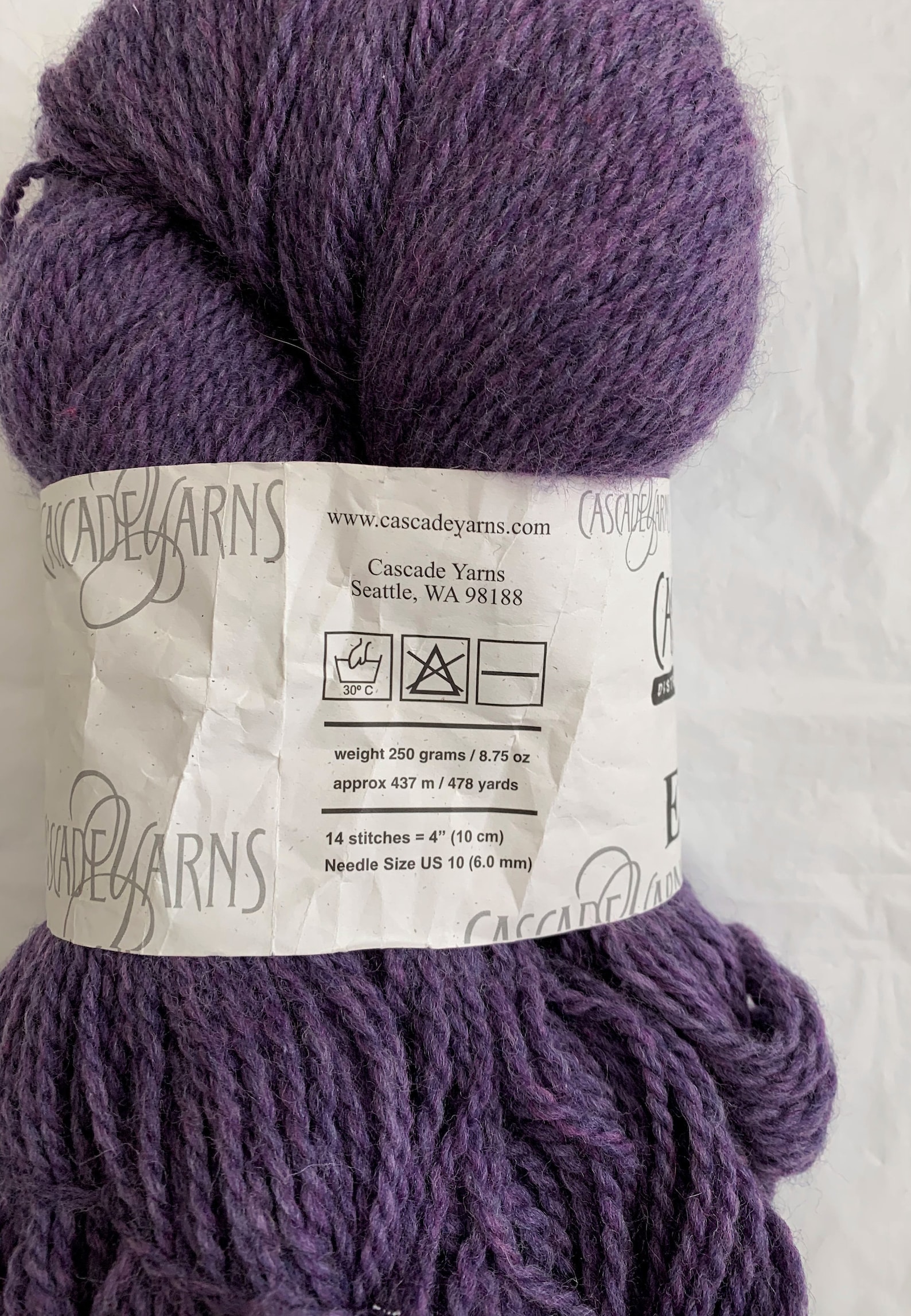 Cascade Yarns EcoHuge Skein Heather Purple 100% Bulky Wool | Etsy