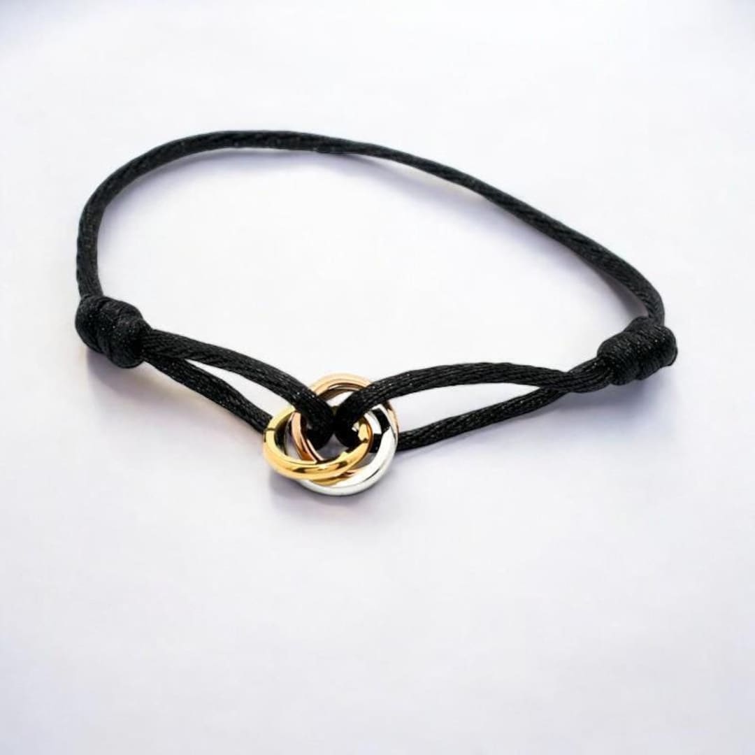 Colorful Cord Bracelet • Braided Handmade Rope Bracelet • Three Rings ...