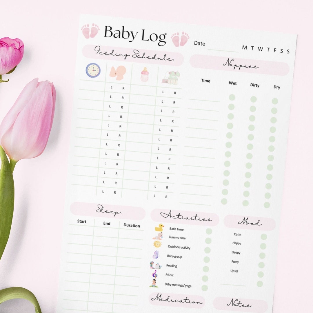 Baby Tracker Printable Baby Log Printable Newborn Log Printable Infant ...
