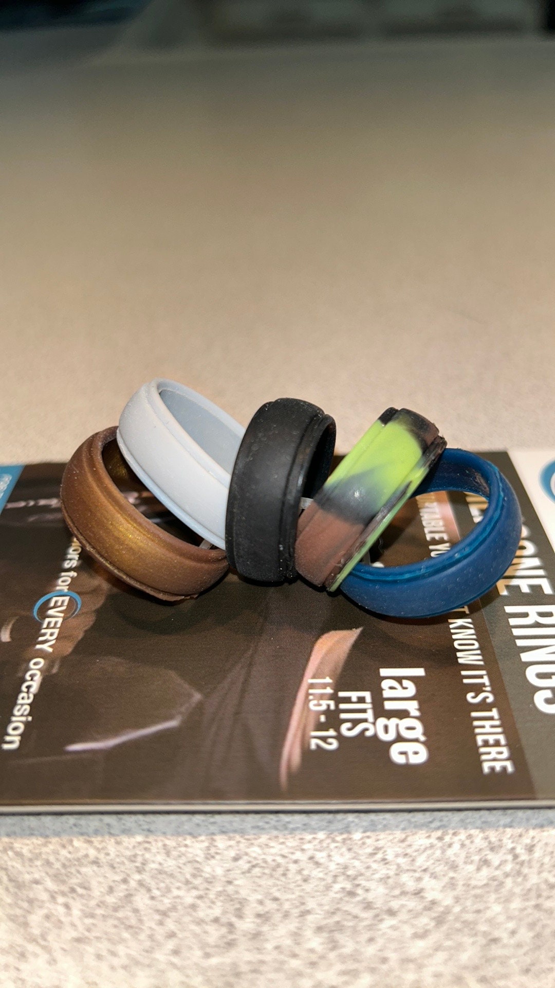 Silicon Rings Color Variety Pack of 5 Size 11 1/2-12 - Etsy