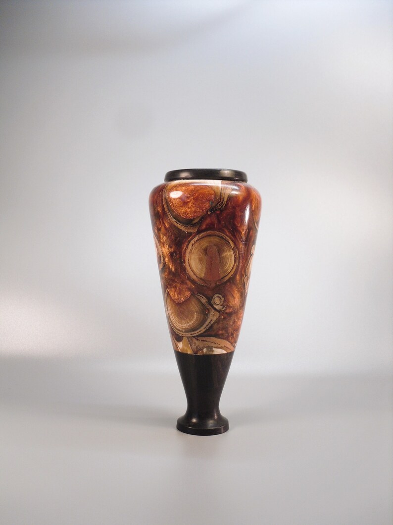 Woodturned Epoxy Resin and Willow Branch Decorative Vase , With Afican ...