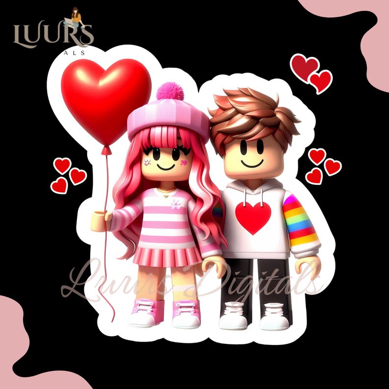 Roblox Couple PNG: Valentine's Gamer Art (digital Download) - Etsy