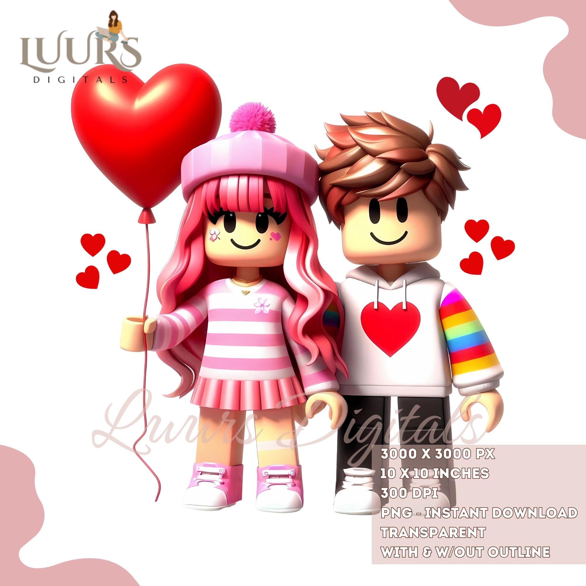 Roblox Couple Png, Valentines Png, Valentines Couple, Valentines Girl ...