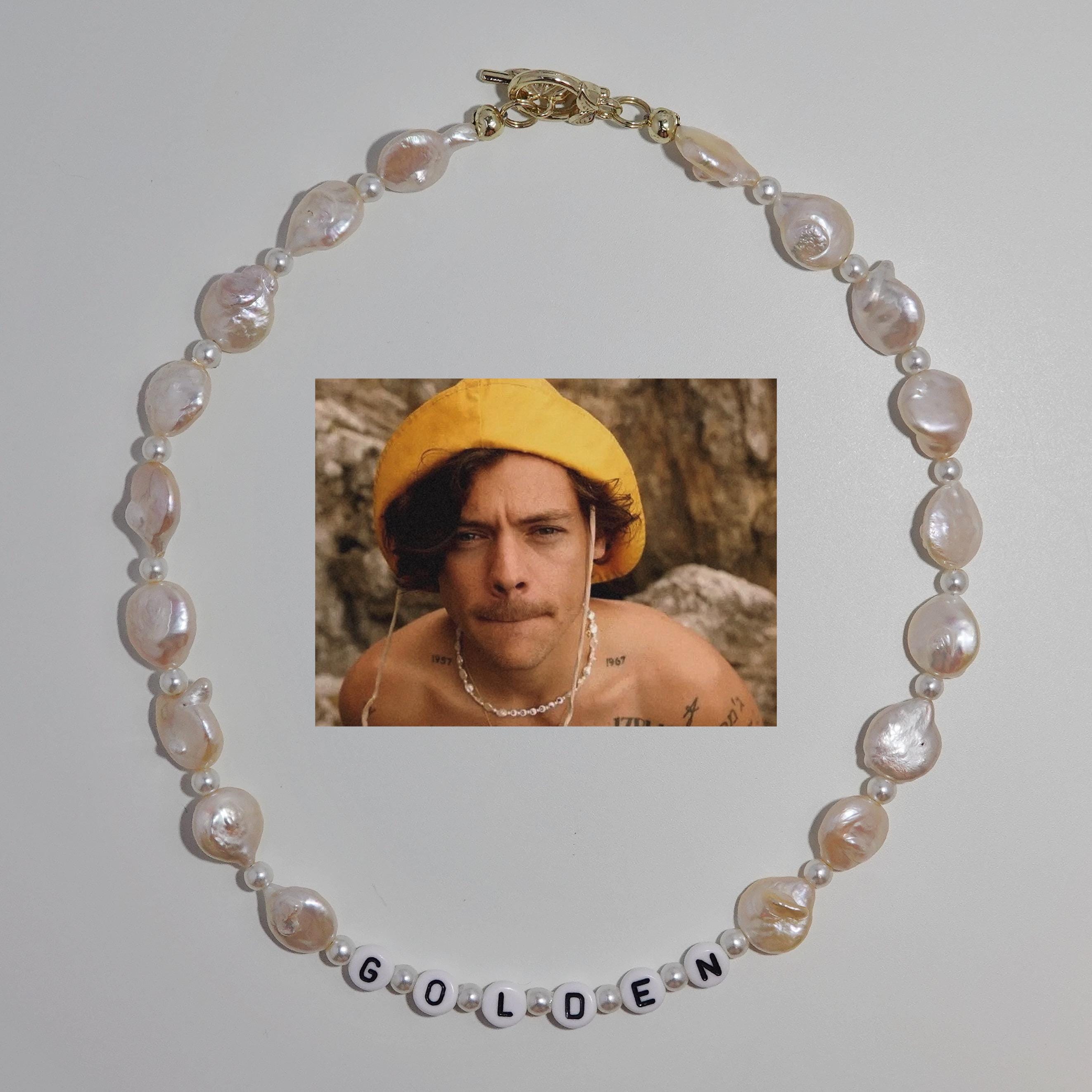 Harry styles golden necklaces store