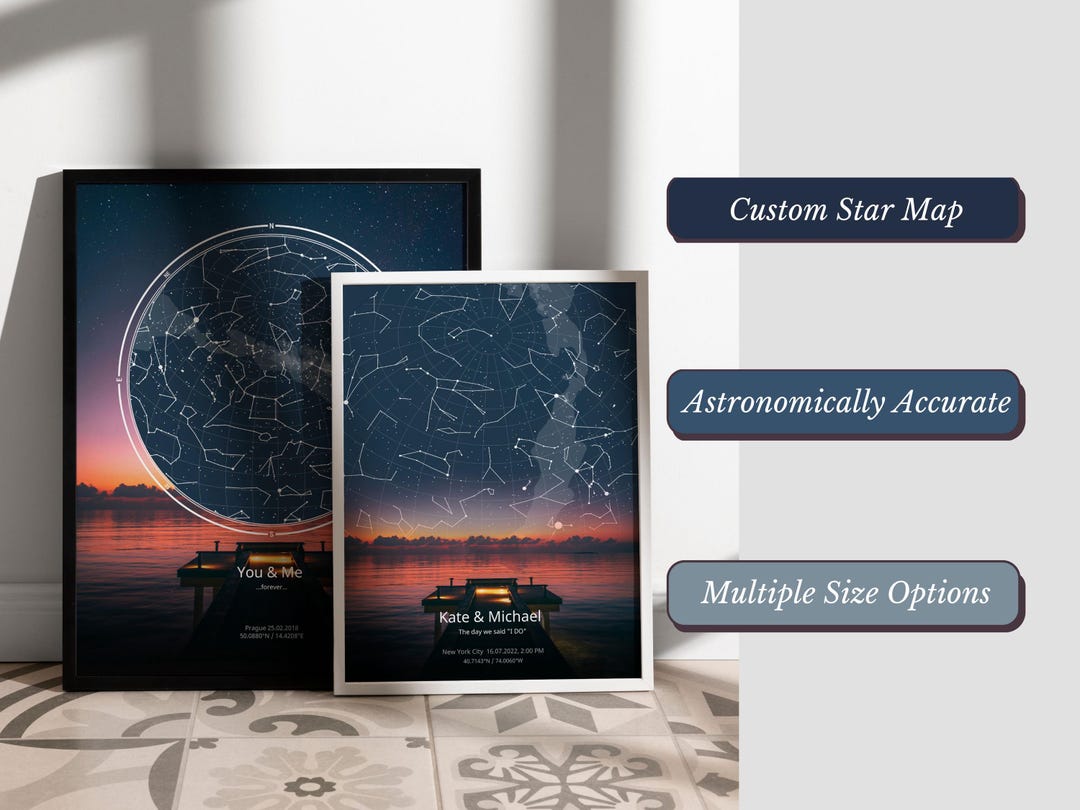 Custom Star Map - LAKESCAPE - Digital Star Map | Birthday Gift ...