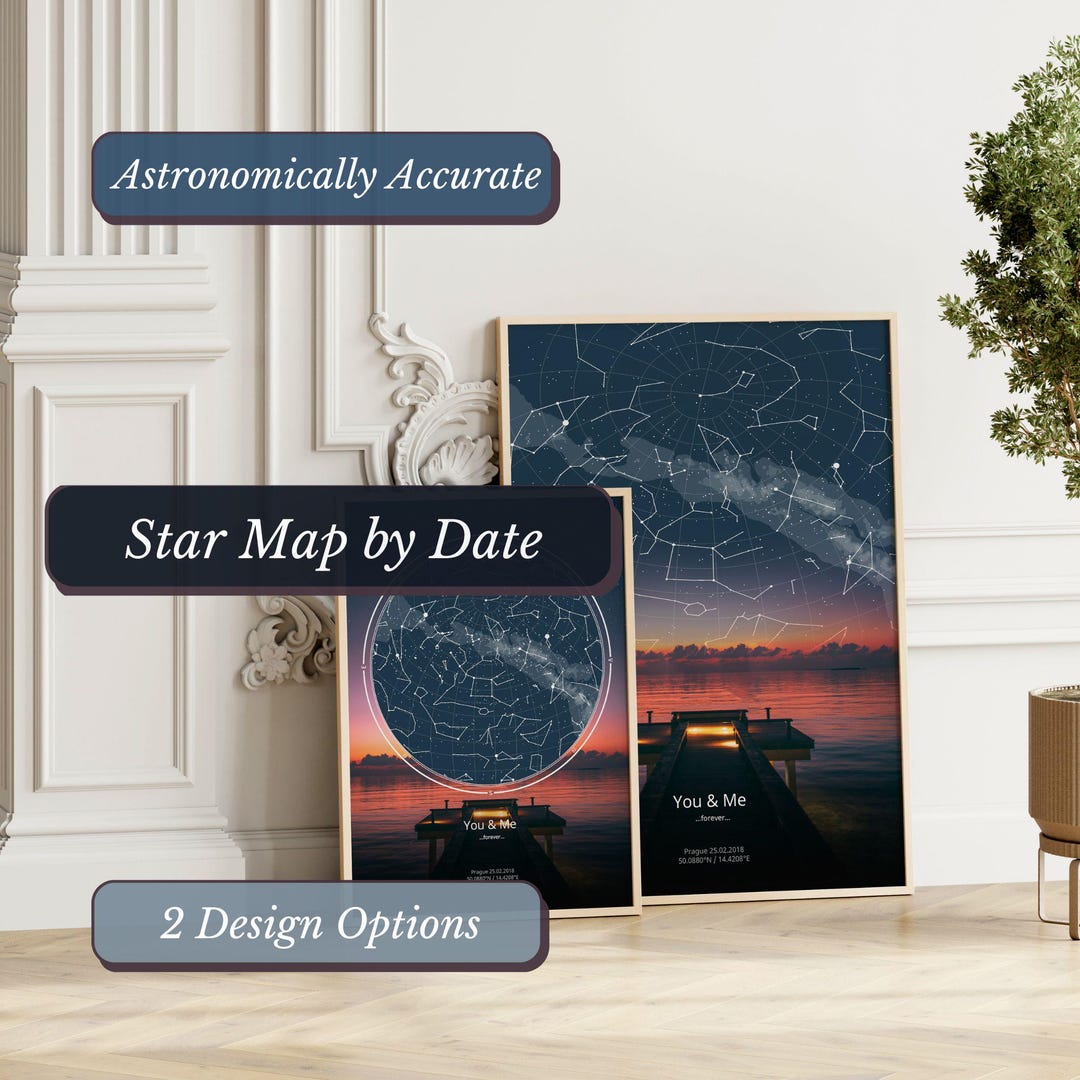 Custom Star Map - Digital Star Map the Night We Met Birthday Gift ...