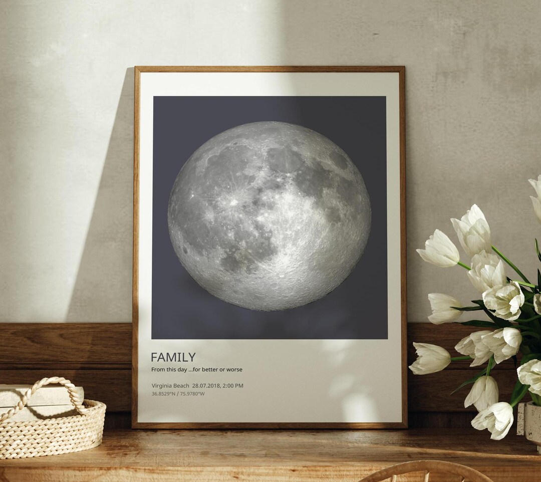 Personalized Moon Phase - Iconik Moon - Digital Print | Birthday Moon ...