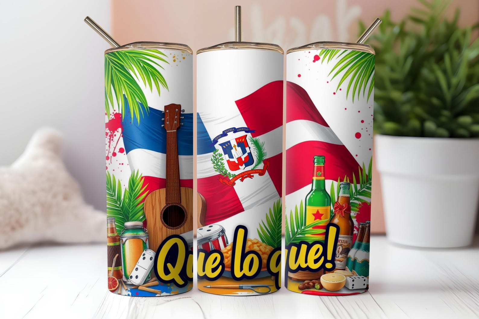 Dominican Republic Flag Tumbler Wrap: 20oz Skinny Sublimation (digital ...
