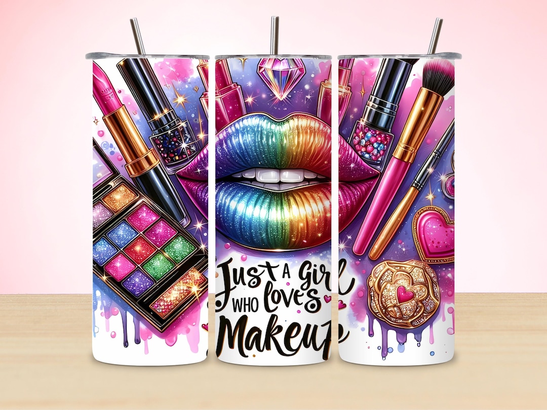 Makeup Lover 20oz Tumbler Wrap: Seamless Cosmetics Design (digital ...
