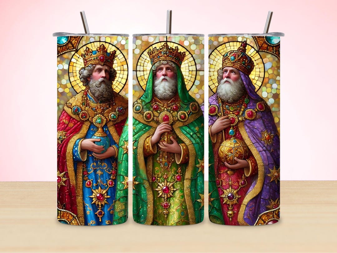 Three Kings Stained Glass Tumbler Wrap: Wise Men Sublimation (digital ...