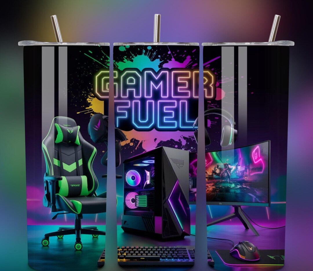 Gamer Fuel Tumbler Wrap: PC Gaming Sublimation Design (digital Download ...